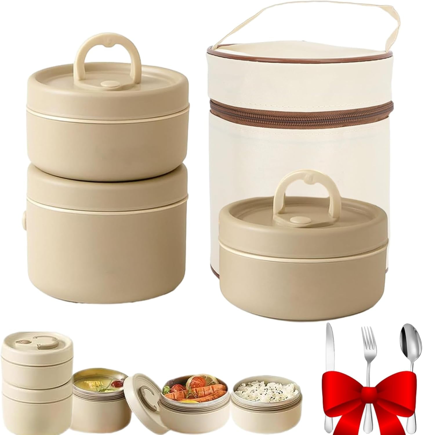 Portable Insulated Food Lunch Container Set, 2026 New Stackable ...