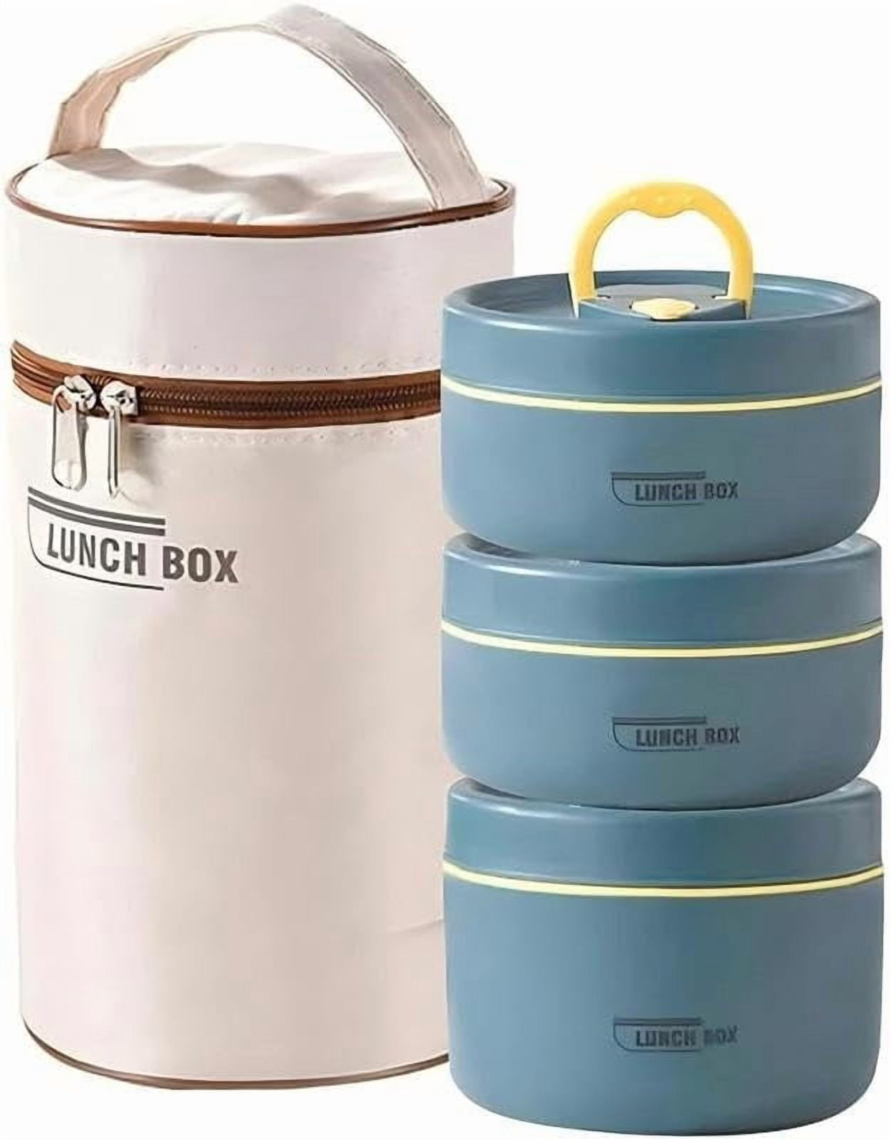 Portable Insulated Food Lunch Container Set, 3 Counts Thermal Lunch ...