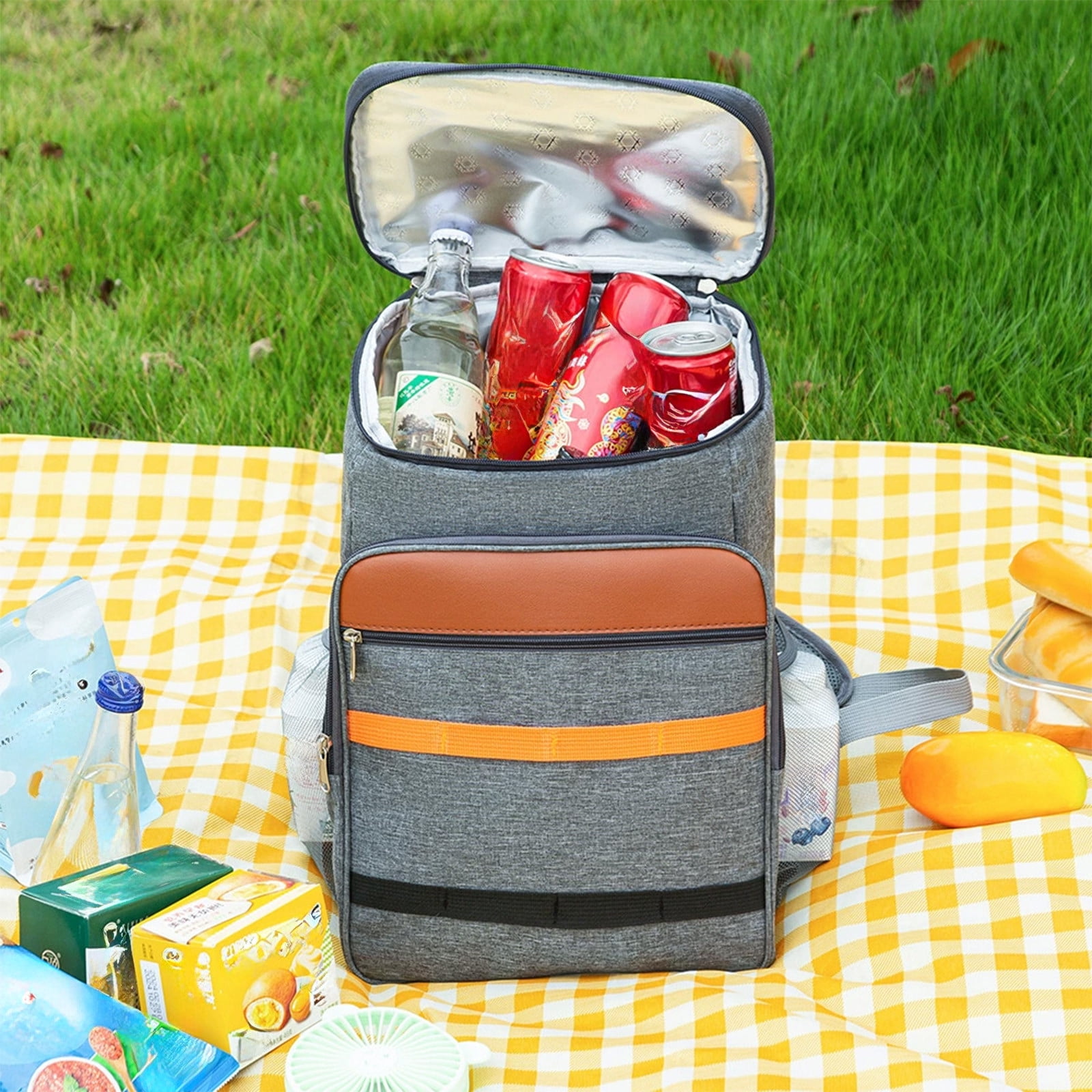 Portable Insulated Lunch Bag with Zipper Handle Thermal Cooler Tote ...