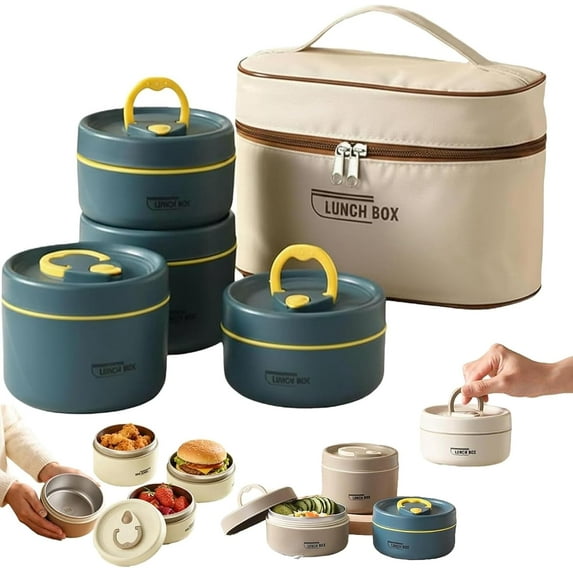 Portable Insulated Lunch Container Set, 2/3/4 Tier Separate Stackable ...