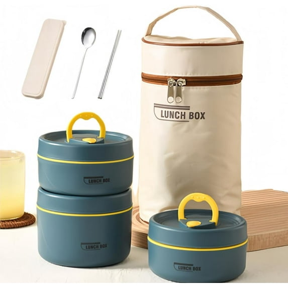 Portable Insulated Lunch Container Set, 2026 Upgraded Stainless Steel ...