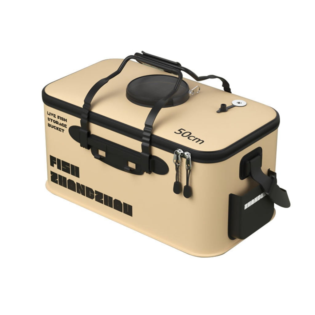 Portable Integrated Fish Bucket Live Fish Box EVA Folding Fish Bucket ...