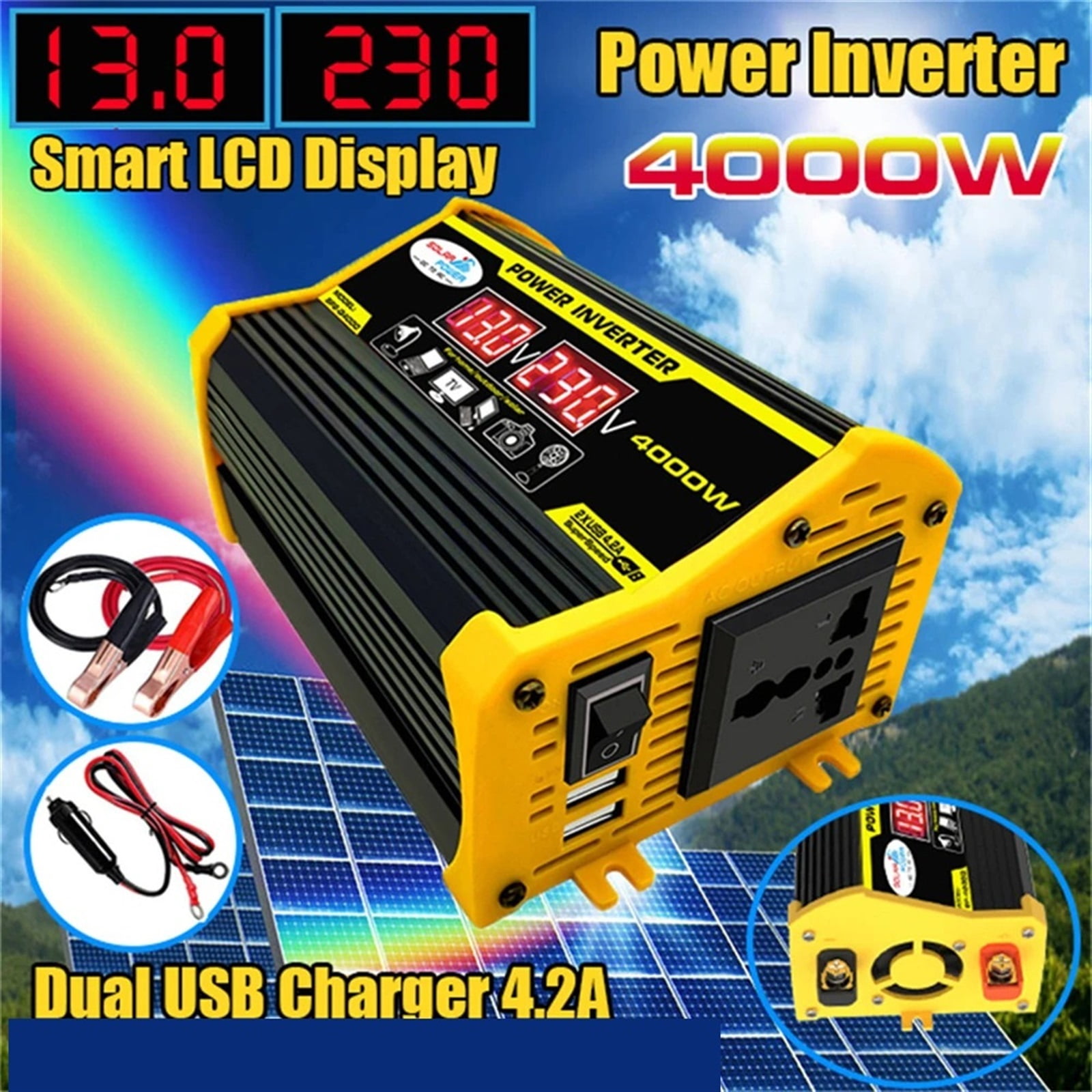 Portable Inverter Car Power Inverters DC To ACTransformer 4000W ...