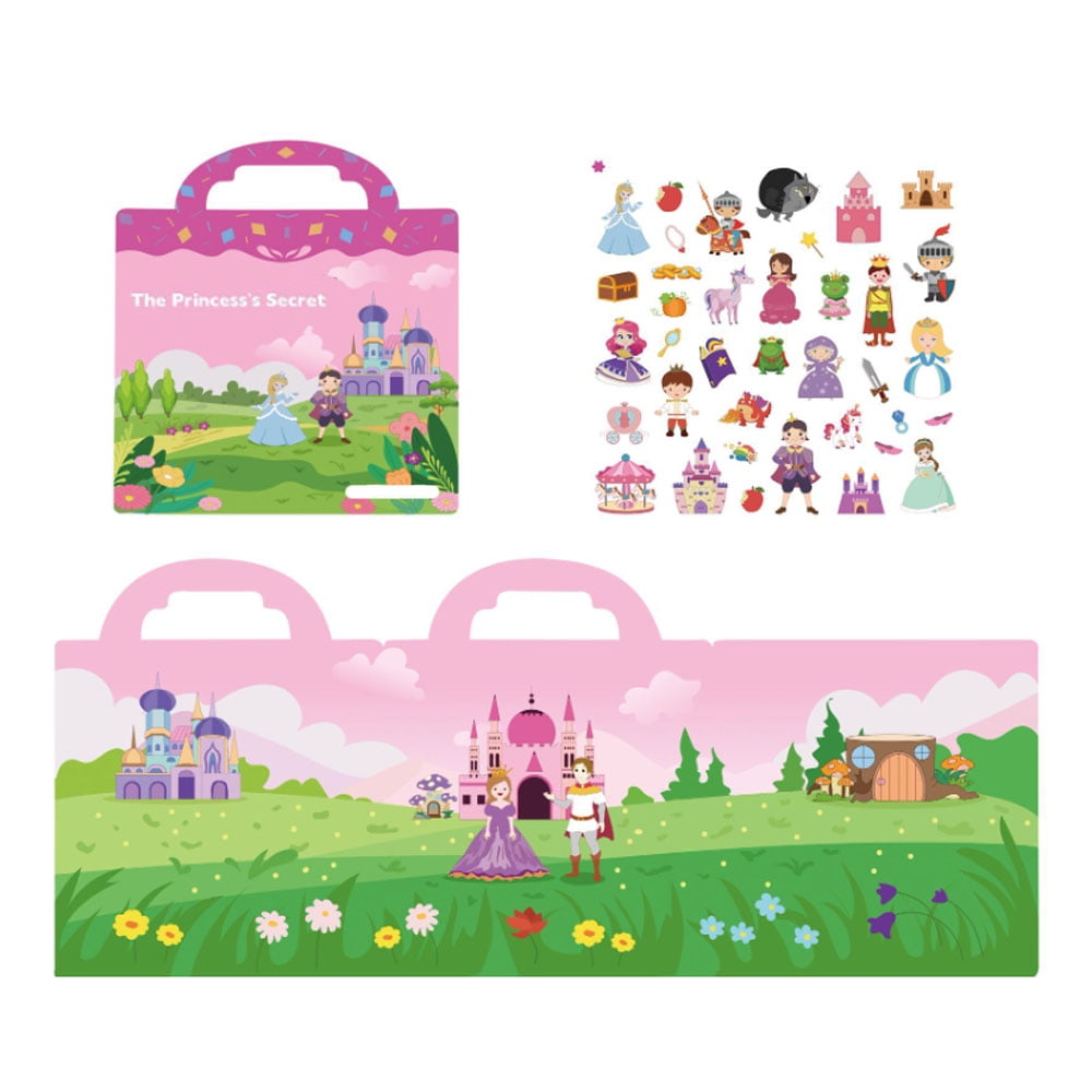 Portable Jelly Stickers Books for Girls, Reusable Princess's Gels ...