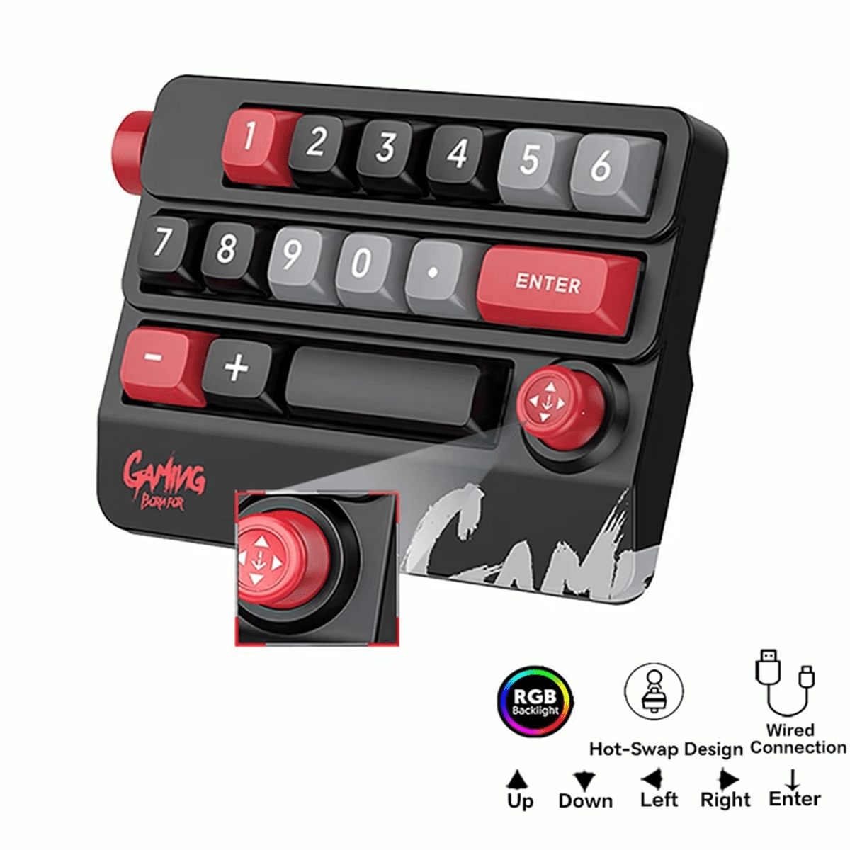 Portable Joystick Mechanical Keyboard Full Hot Swappable Key RGB ...