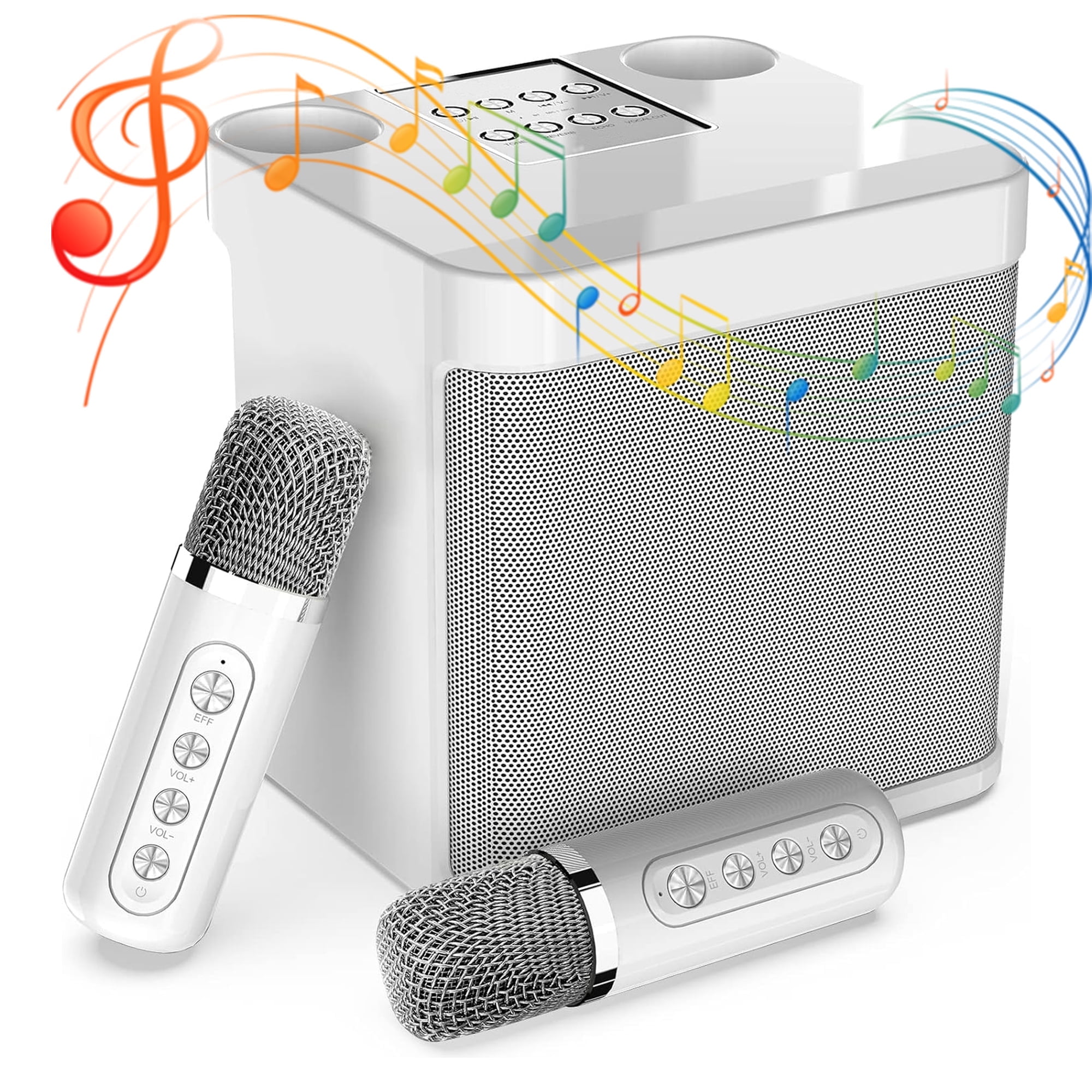 Daretodo Mini Karaoke Machine Set, 3000mAh Portable Bluetooth Speaker ...