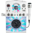 Portable Karaoke for & with Wired Microphone, White - Built-In Speaker ...