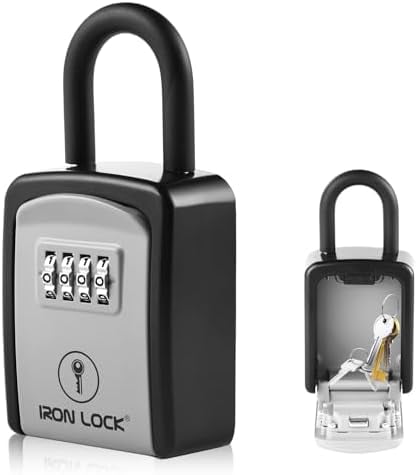 Portable Key Lock Box and Wall Mounted with Removable Shackle Indoor ...