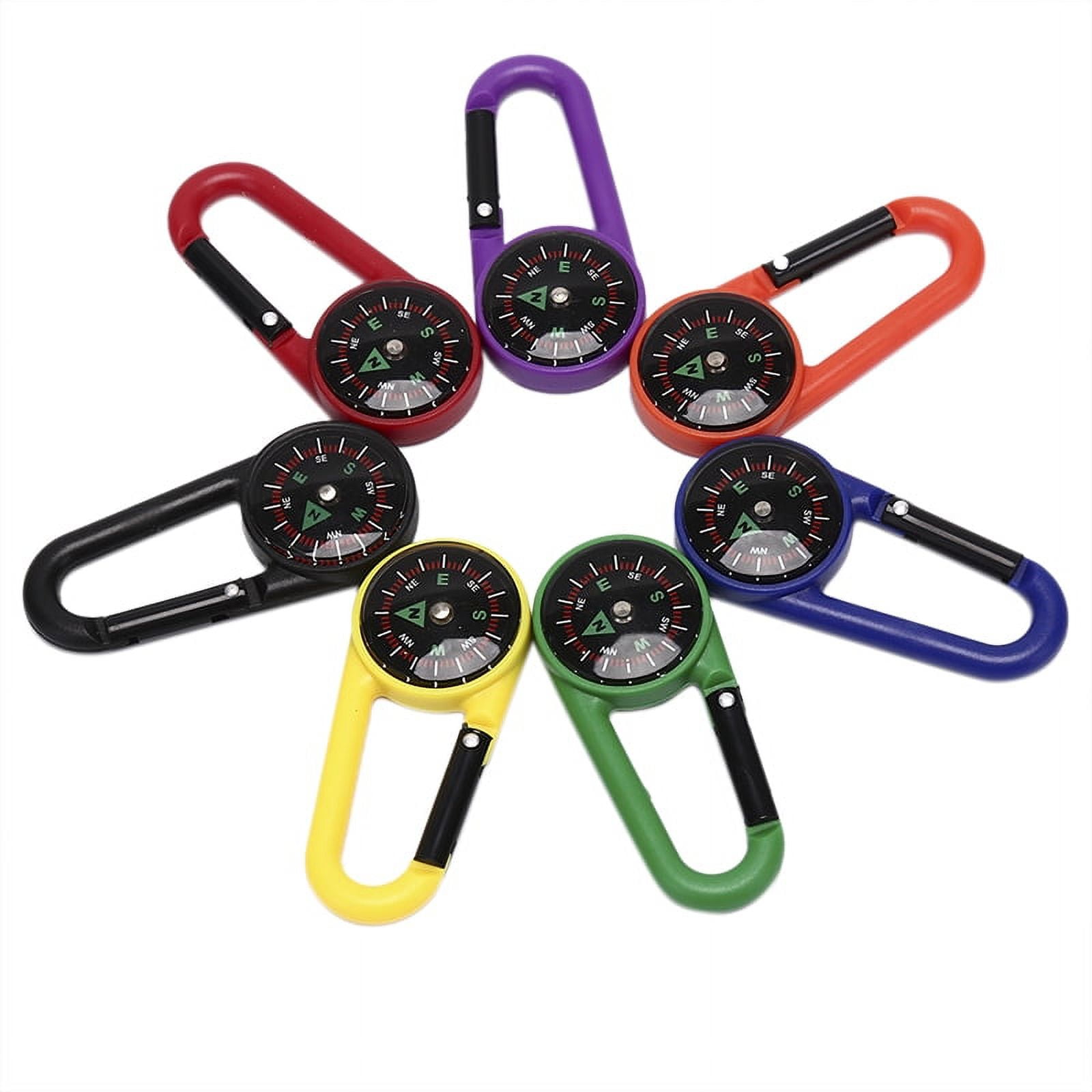 Portable Keychain Compass Hiking Carabiner Compass Outdoor Camping Ring ...