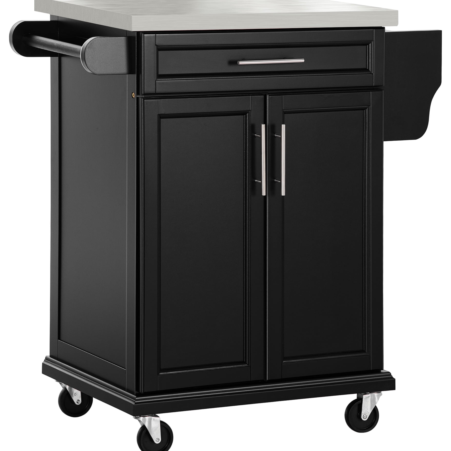 Portable Kitchen Workstation With Stainless Steel Counter And Space ...