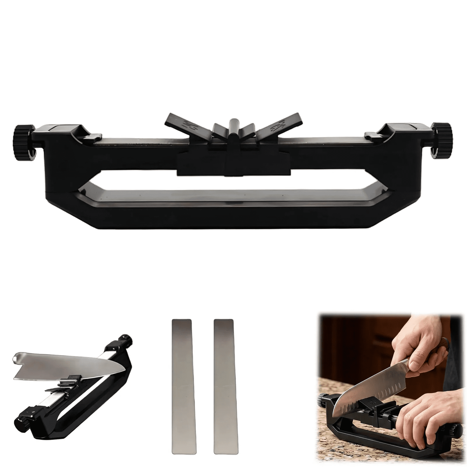 Portable Knife Sharpener, Handheld Angle Guided Sharpener with 15°/17 ...