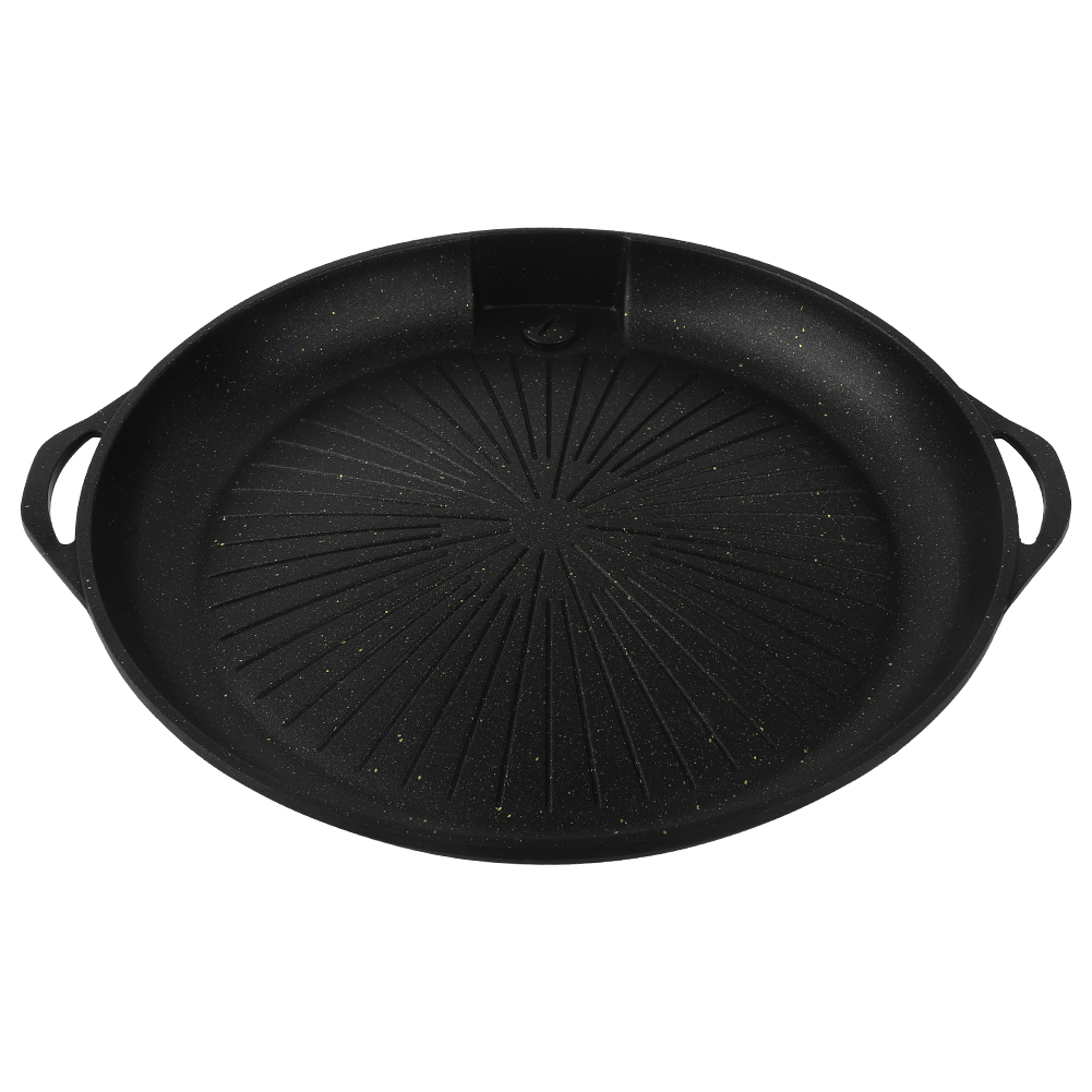Portable Korean Stone Baking Tray Barbecue - Round Open Fire Grill Pan ...