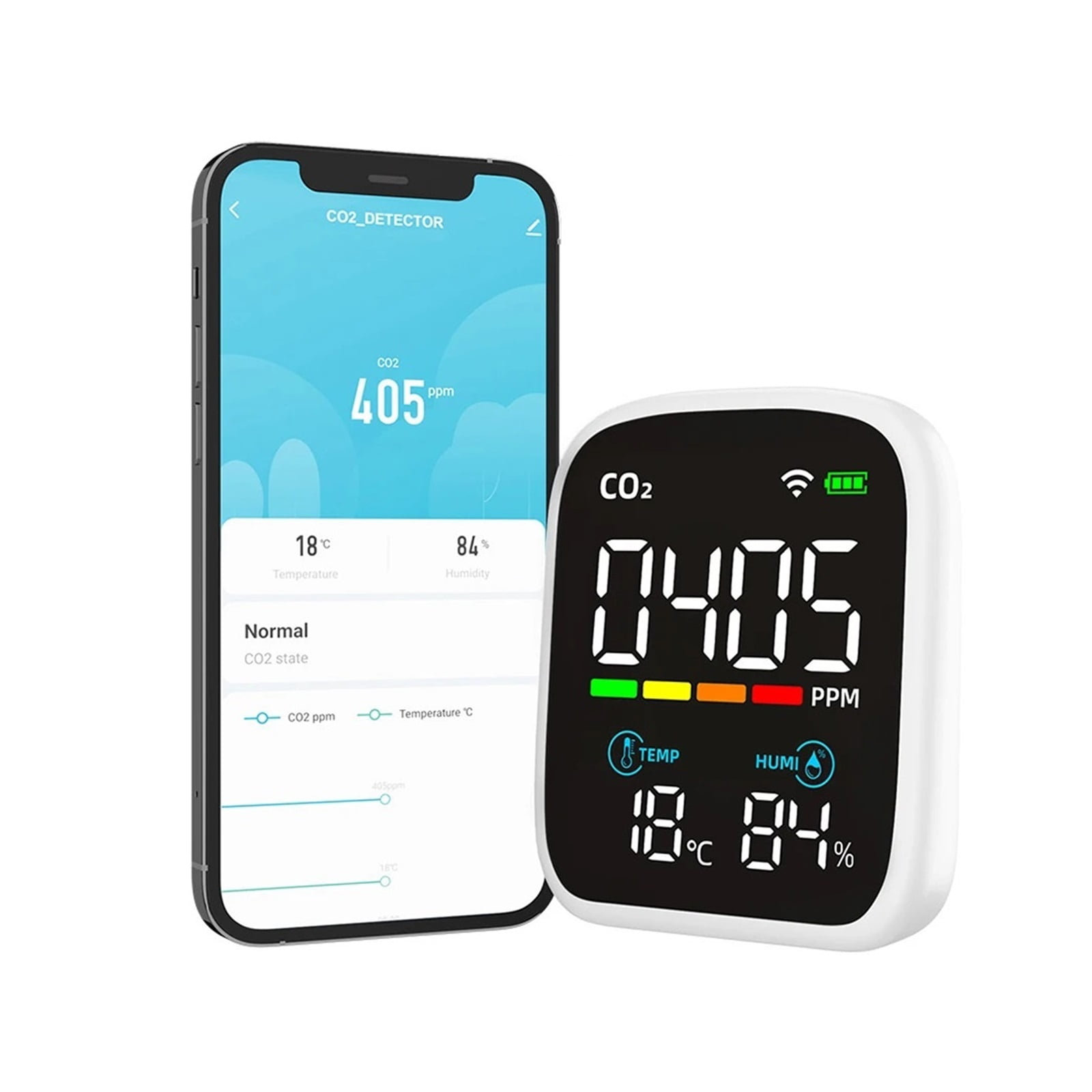 Portable LCD Air Quality Meter Temperature and Humidity Tester with ...