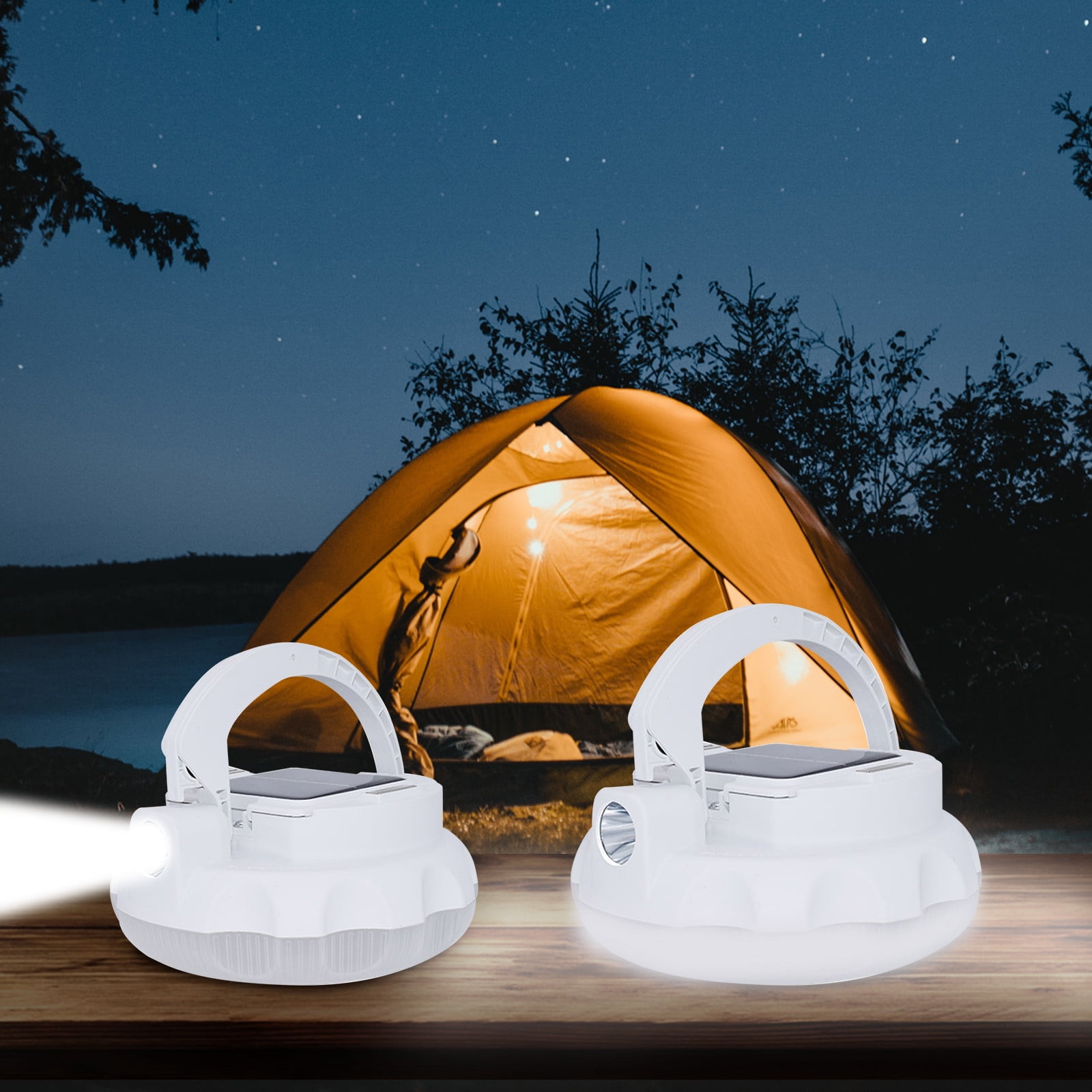 Portable LED Camping Light, Waterproof IPX6, Built-in Magnet & Solar ...