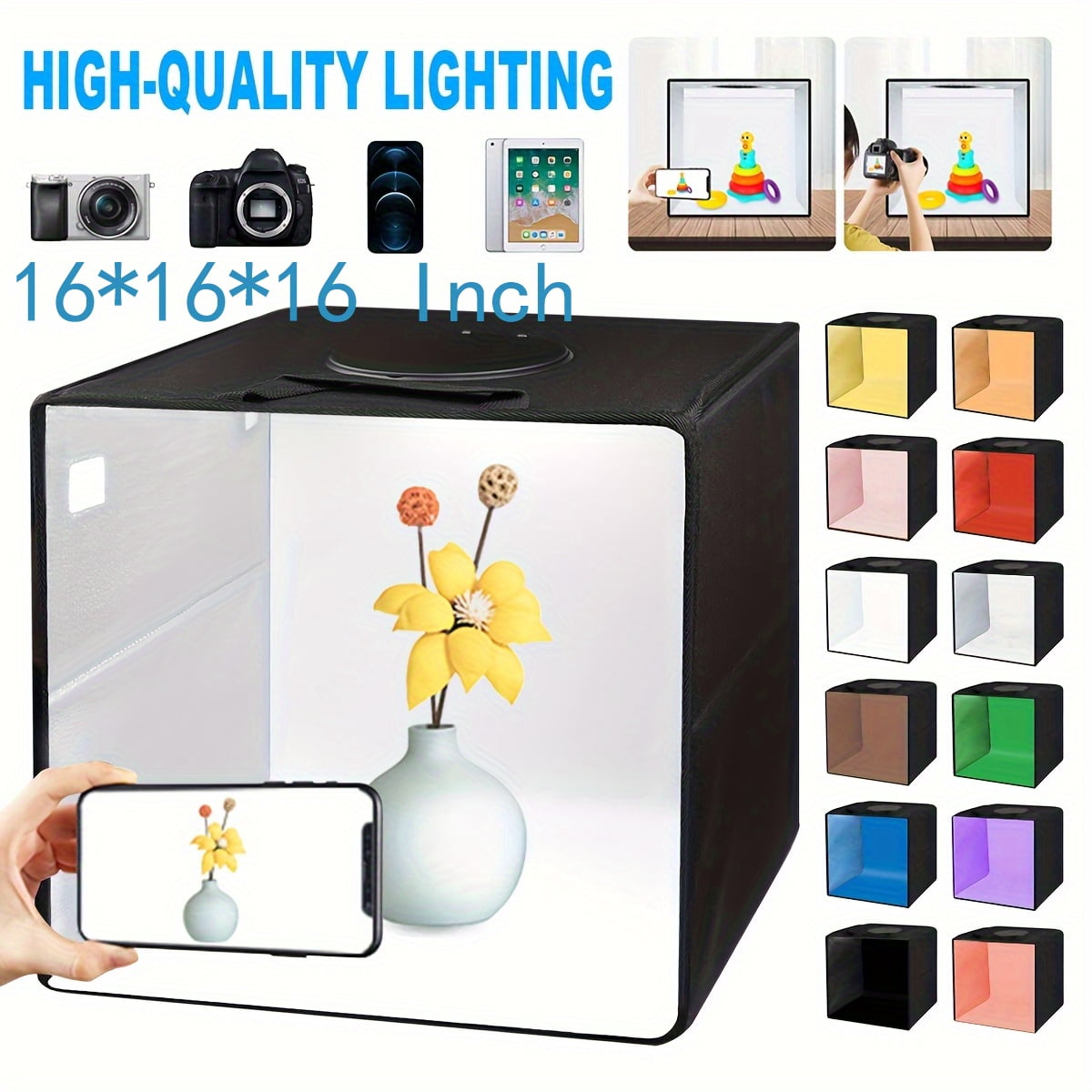 Portable LED Photo Studio Light Folding Photo Lighting Studio Shooting ...