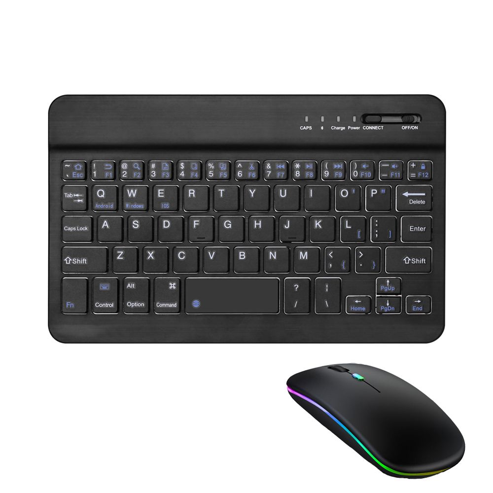 Portable LED Rechargeable Silent Bluetooth Wireless Keyboard And Mouse ...