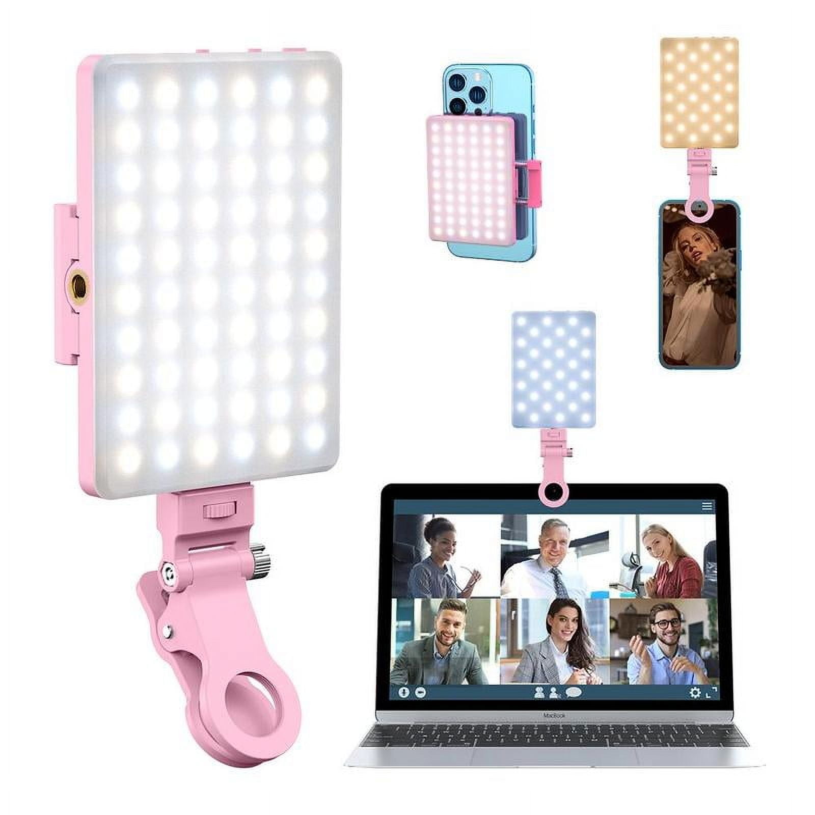 Portable LED Selfie Lights with Front & Back Clip, High Power 60 LED ...