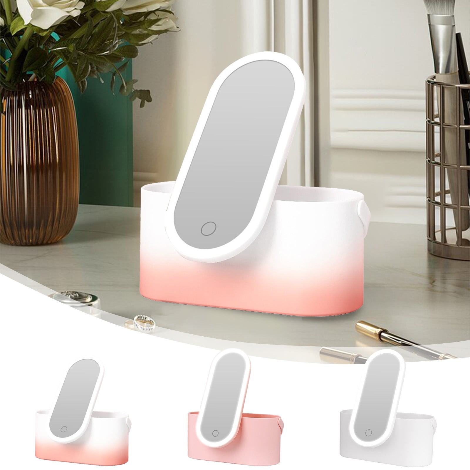 Portable LED Vanity Mirror, Full-Size Beauty Mirror, 10-LED Lights ...