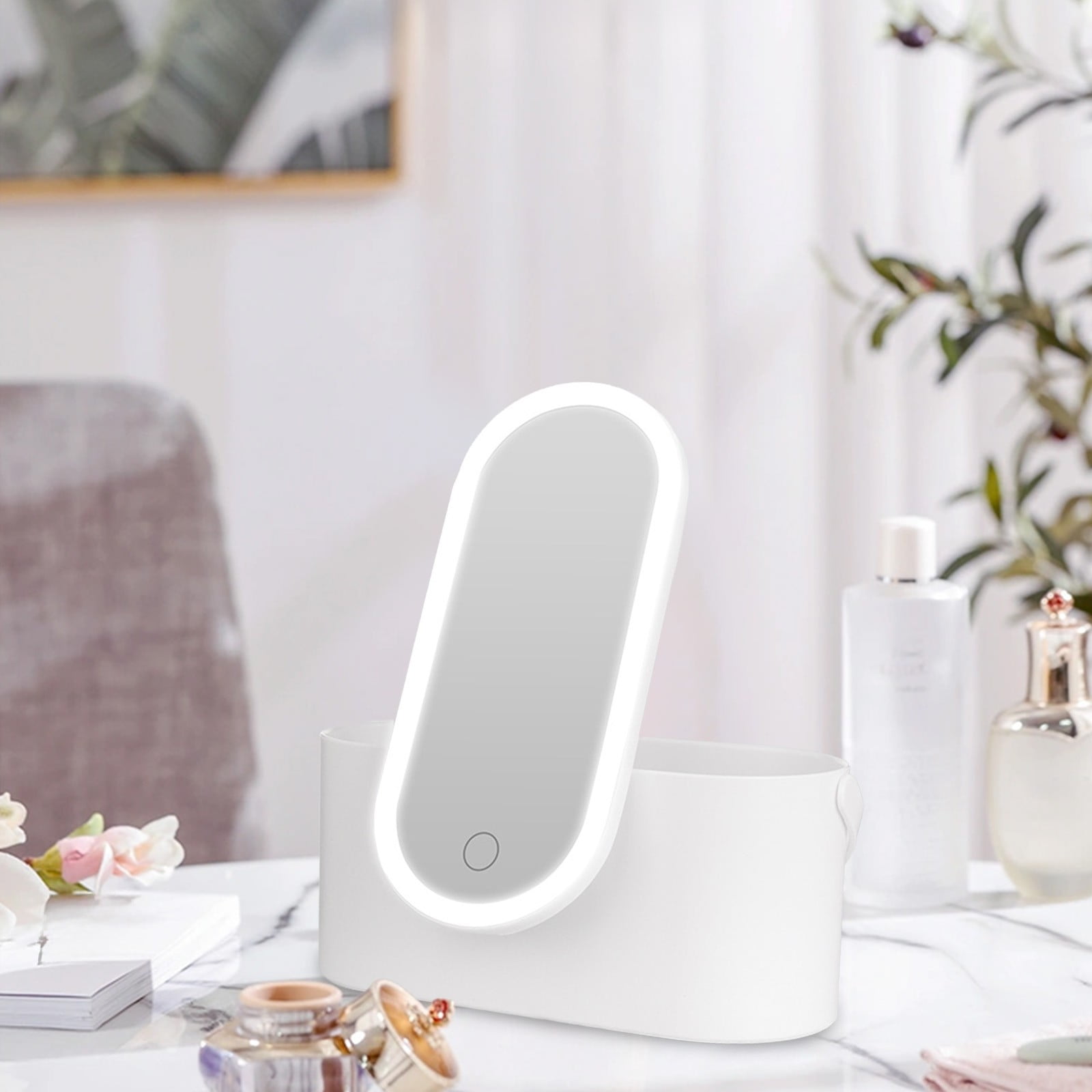 Portable LED Vanity Mirror, Full-Size Beauty Mirror, 10-LED Lights ...