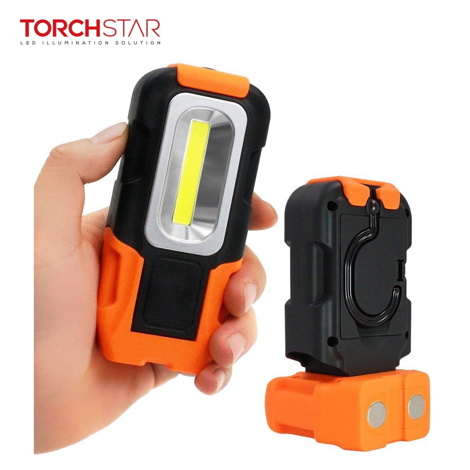 Portable LED Work Light with Magnetic Flashlight, Battery Operated, COB ...