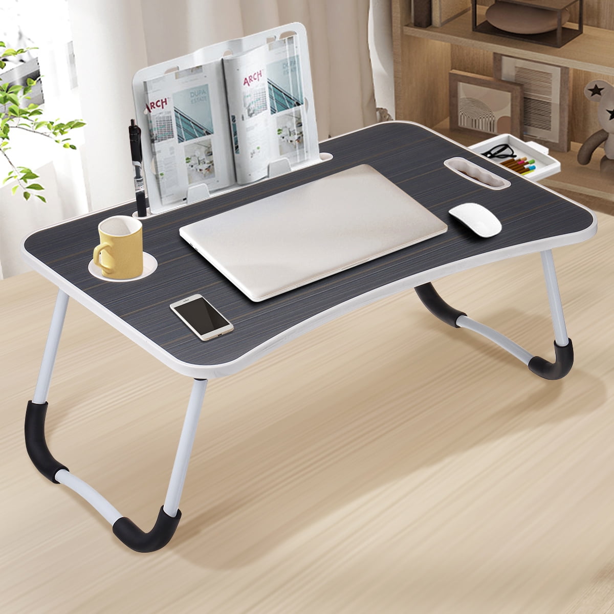 Portable Laptop Desk, Folding Notebook Table Tray, Bed Table Lap Desk ...