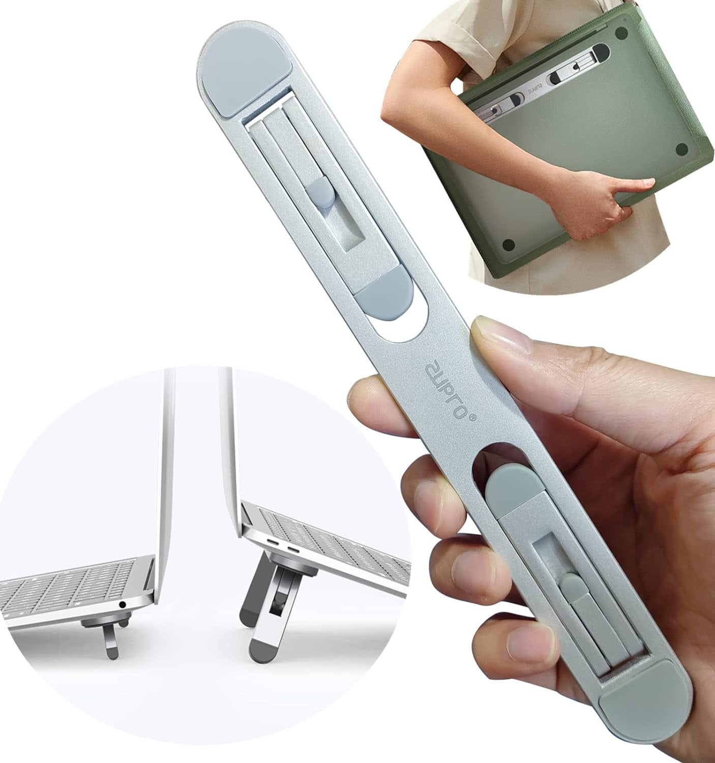 Portable Laptop Stand,Foldable Adjustable Heights,Invisible Aluminum ...