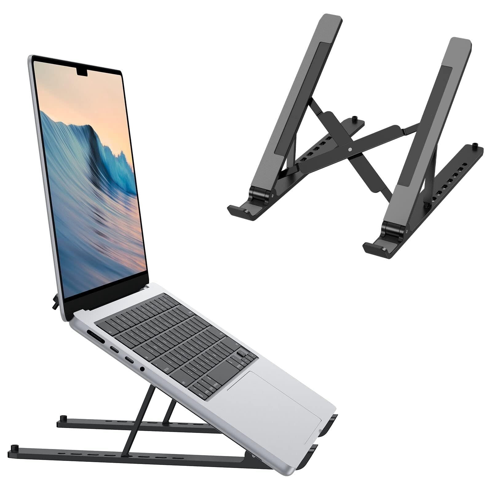 Portable Laptop Stand, Laptop Stand for Desk Ergonomic 7-Levels Angles ...
