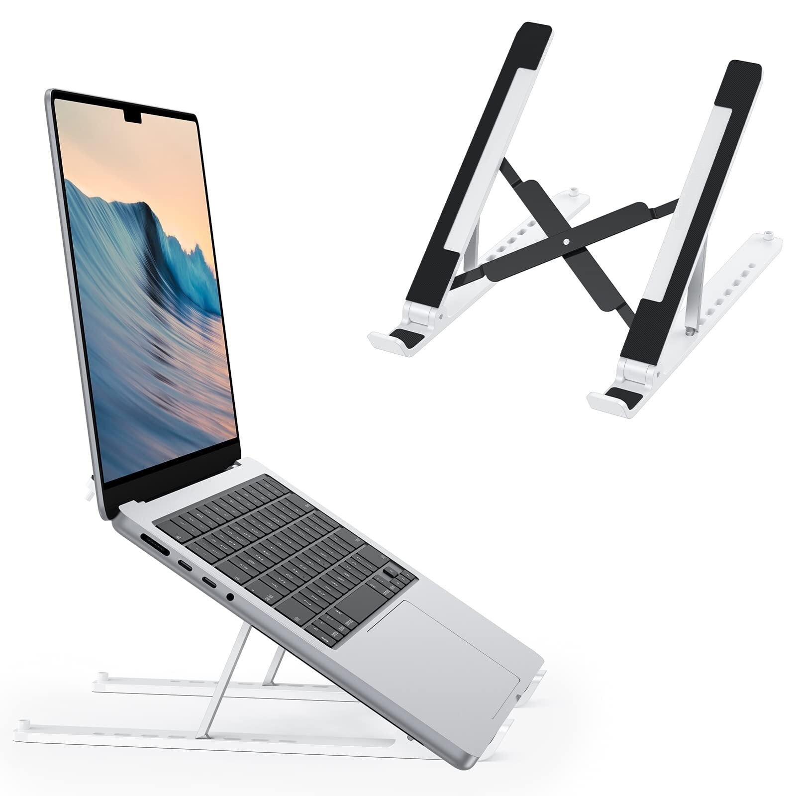 Portable Laptop Stand, Laptop Stand for Desk Ergonomic 7-Levels Angles ...