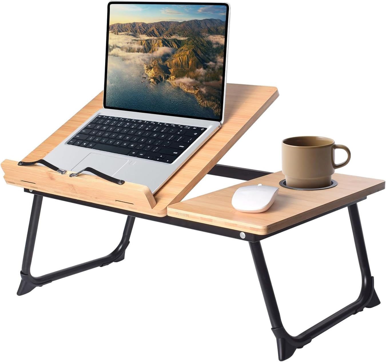 Portable Laptop Stand with Tray for Reading in Bed, Adjustable ...