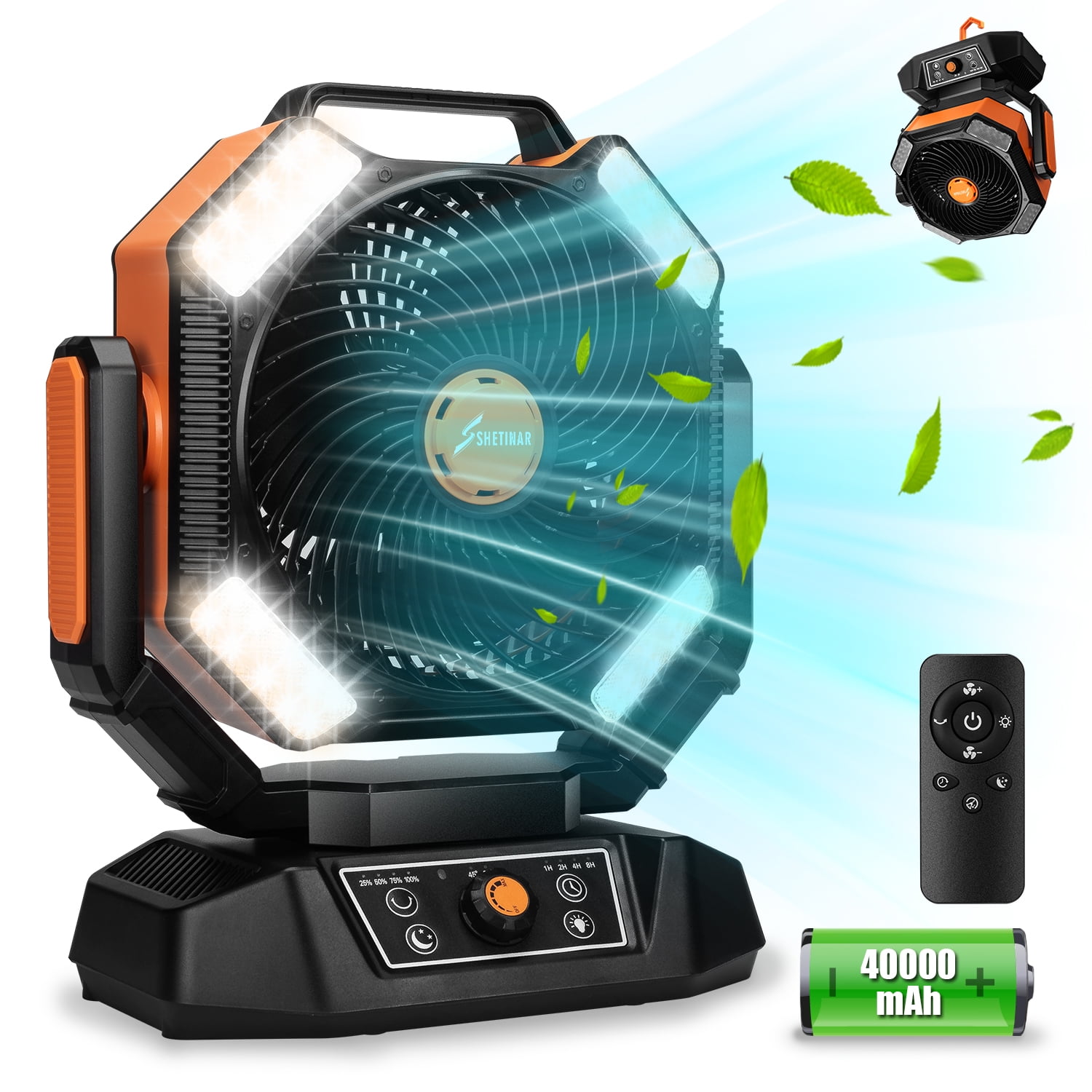 Uervoton Multi-Use Portable Rechargeable Standing Fan 4 Speeds ...