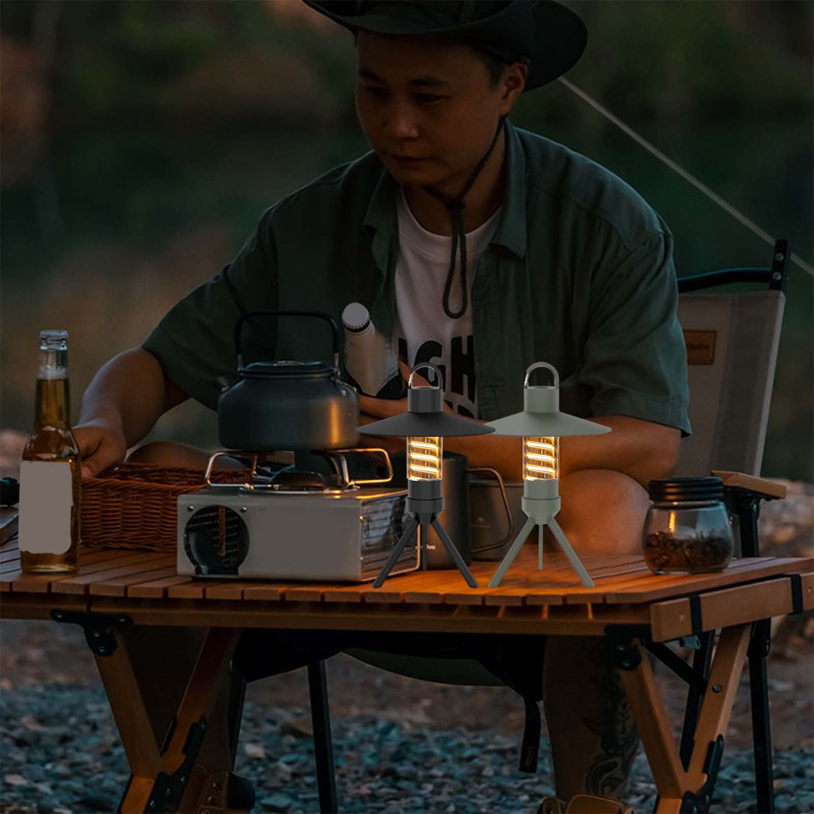 Portable Led Camping Light, Rechargeable Battery, Dimmable 3 Brightness ...