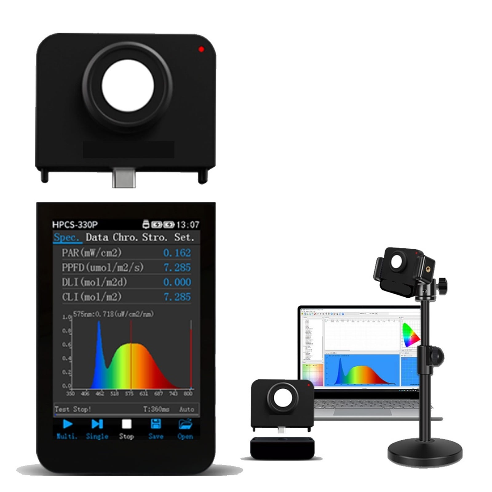 Portable Light Spectrometer CCT CRI Meter Lux Test - Walmart.com