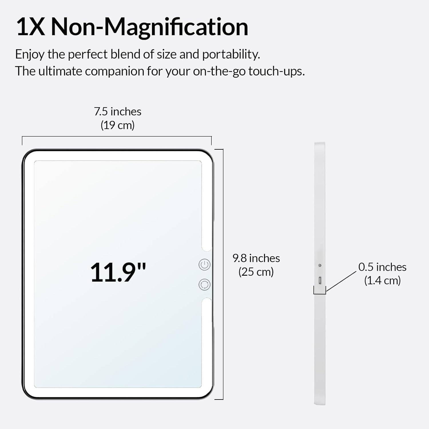 Portable Lighted Vanity Mirror with 100 LED, 11.9 Inches, Rechargeable ...