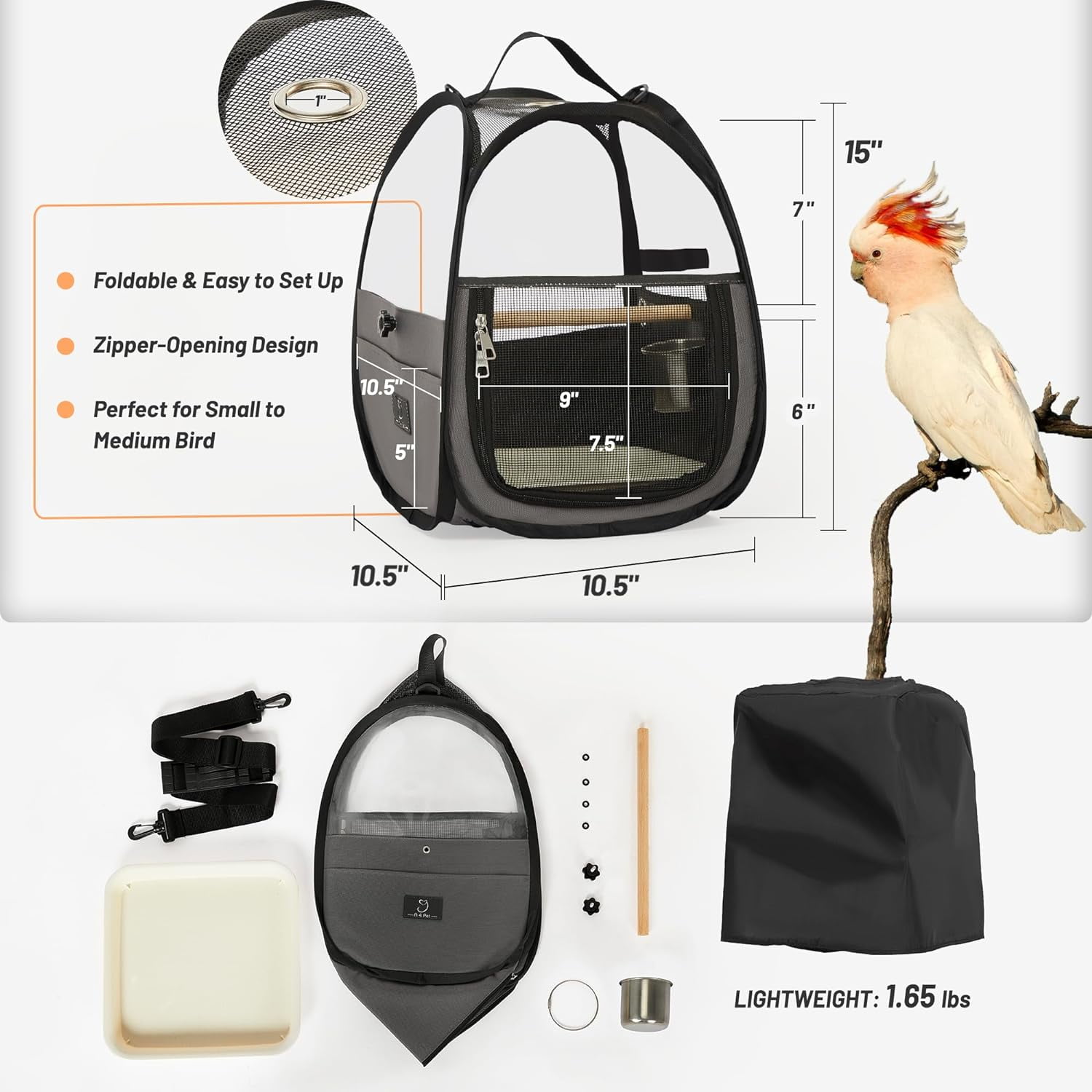 Portable Lightweight Bird with Removable Cover and Multi-Functionality ...