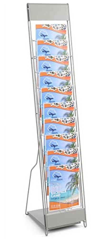 Portable Literature Stand with 10 Pockets for 8.5x11 Magazines ...