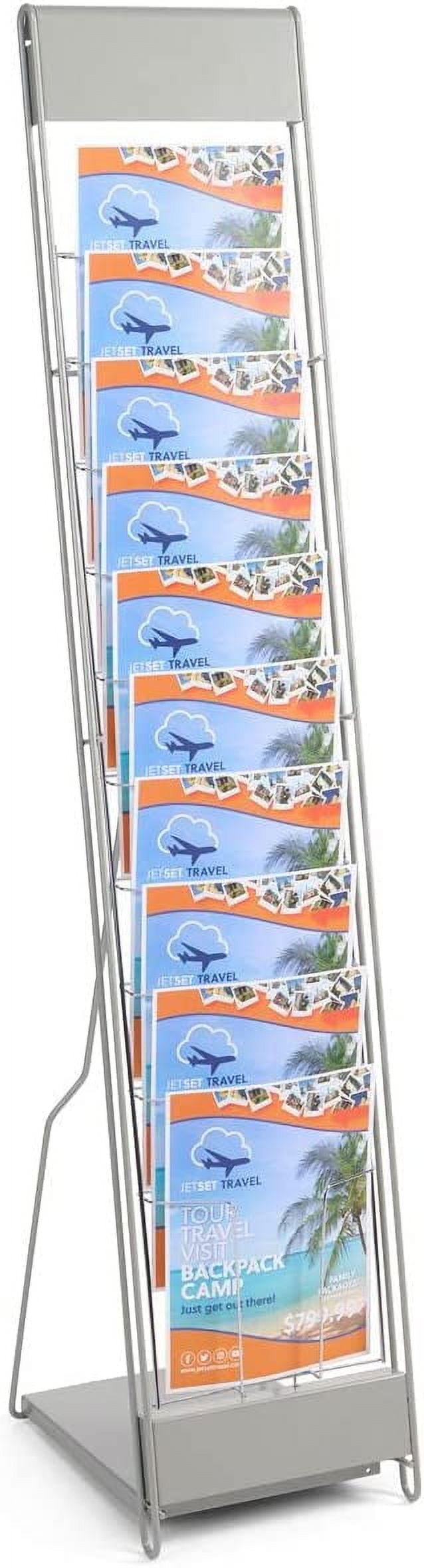 Portable Literature Stand with 10 Pockets for 8.5x11 Magazines ...