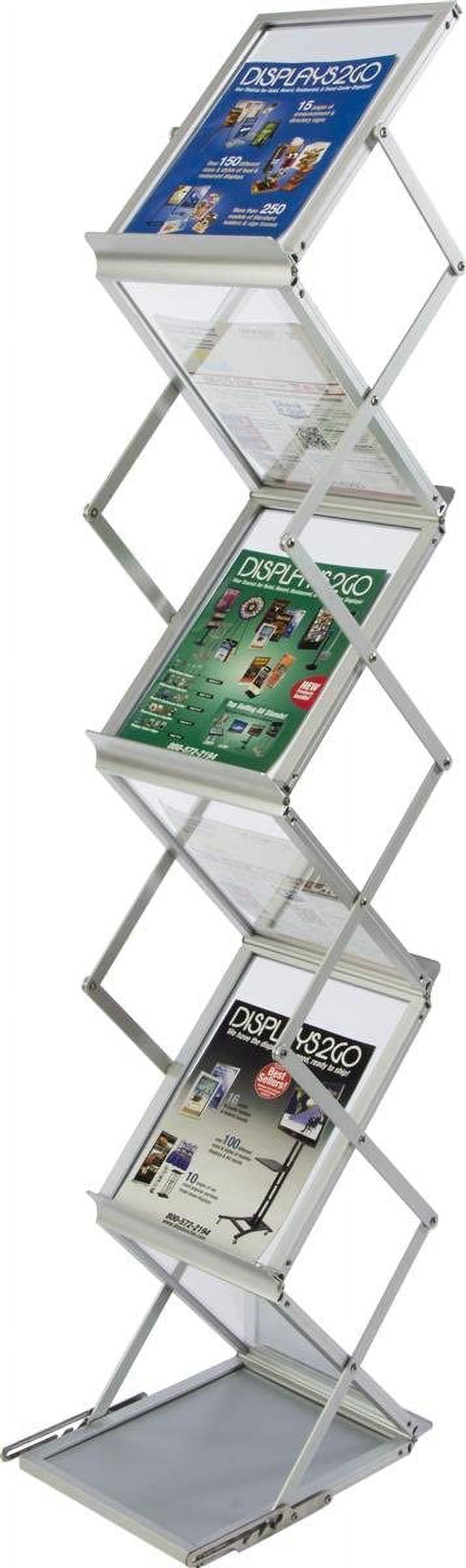 Portable Literature Stand, Double Sided Floor Display, 5 Pockets for A4 ...