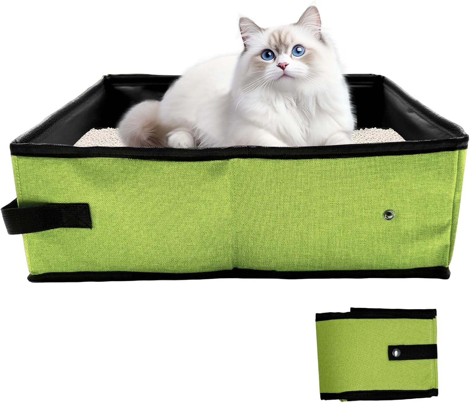 Portable Litter Box for Cats, Folding Cat Litter Box Waterproof, 15.75 ...
