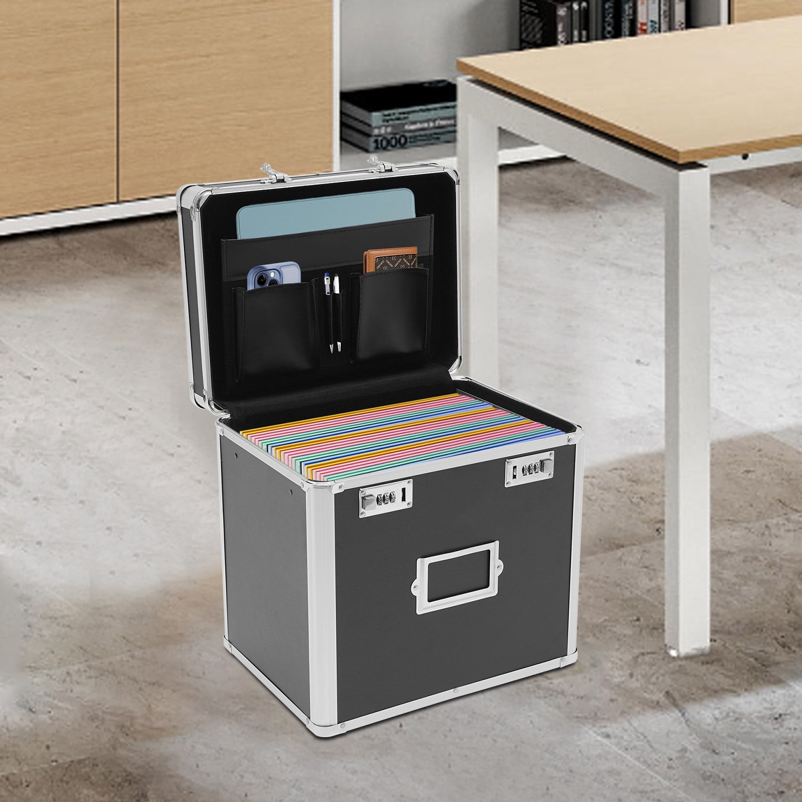 Portable Locking Storage Box Large for Filing Letters & Documents w ...