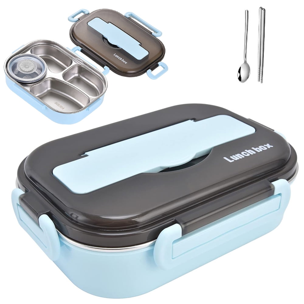 Portable Lunch Box 4 Compartments Divided Lunch Box Insulated Food ...