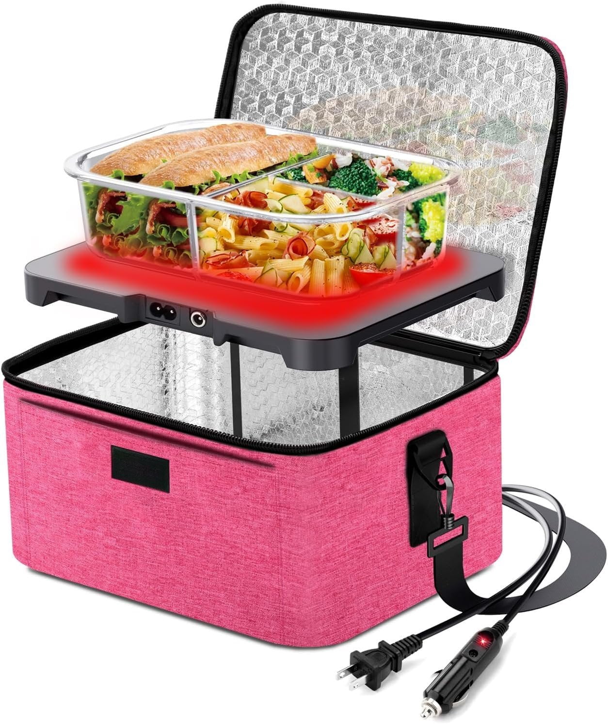 Portable Lunch Box Heater, 12V/24V/110V Warmer Heated Lunch Box for ...