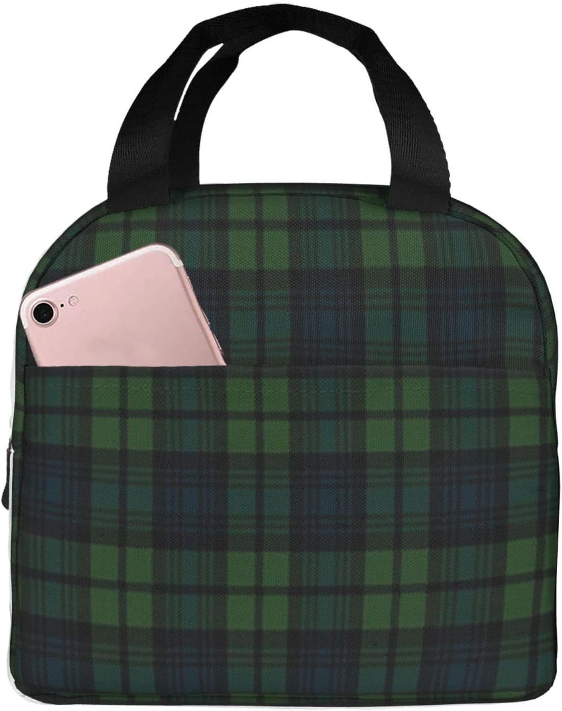 Portable Lunch Box for Scottish Tartan Plaid Green Insulated Lunch Bag ...