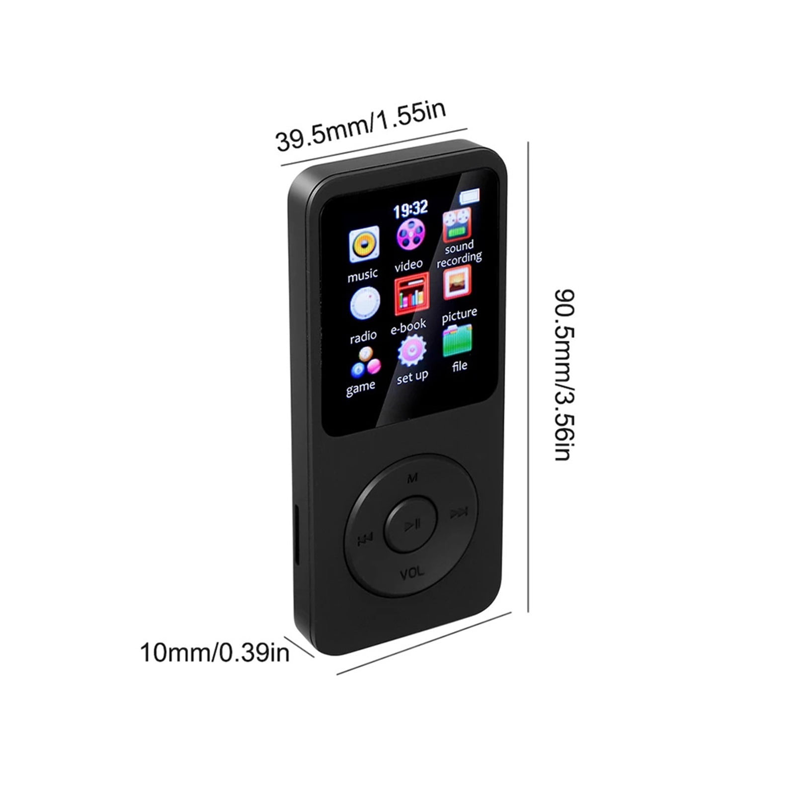 Portable MP3 Player USB Charging Record Digital Display Screen Media ...