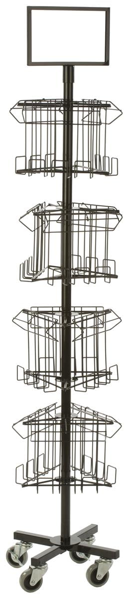 Portable Magazine Display Rack, 12 Pockets, Spinning Tiered Holders ...