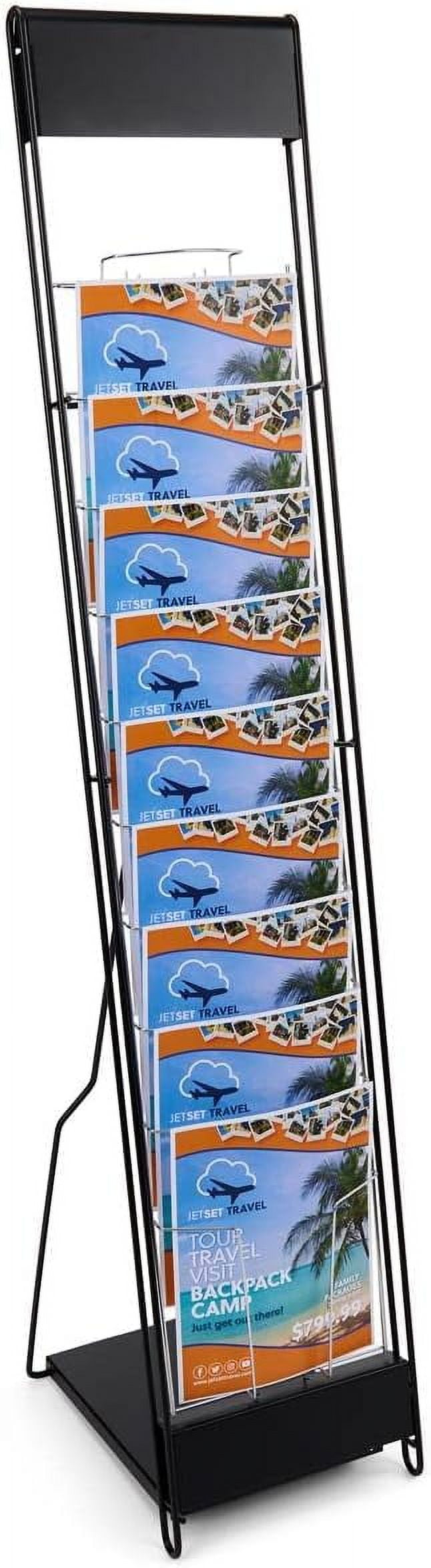 Portable Magazine Rack with 10 Pockets for 8.5x11 Catalogs, Carry Bag ...