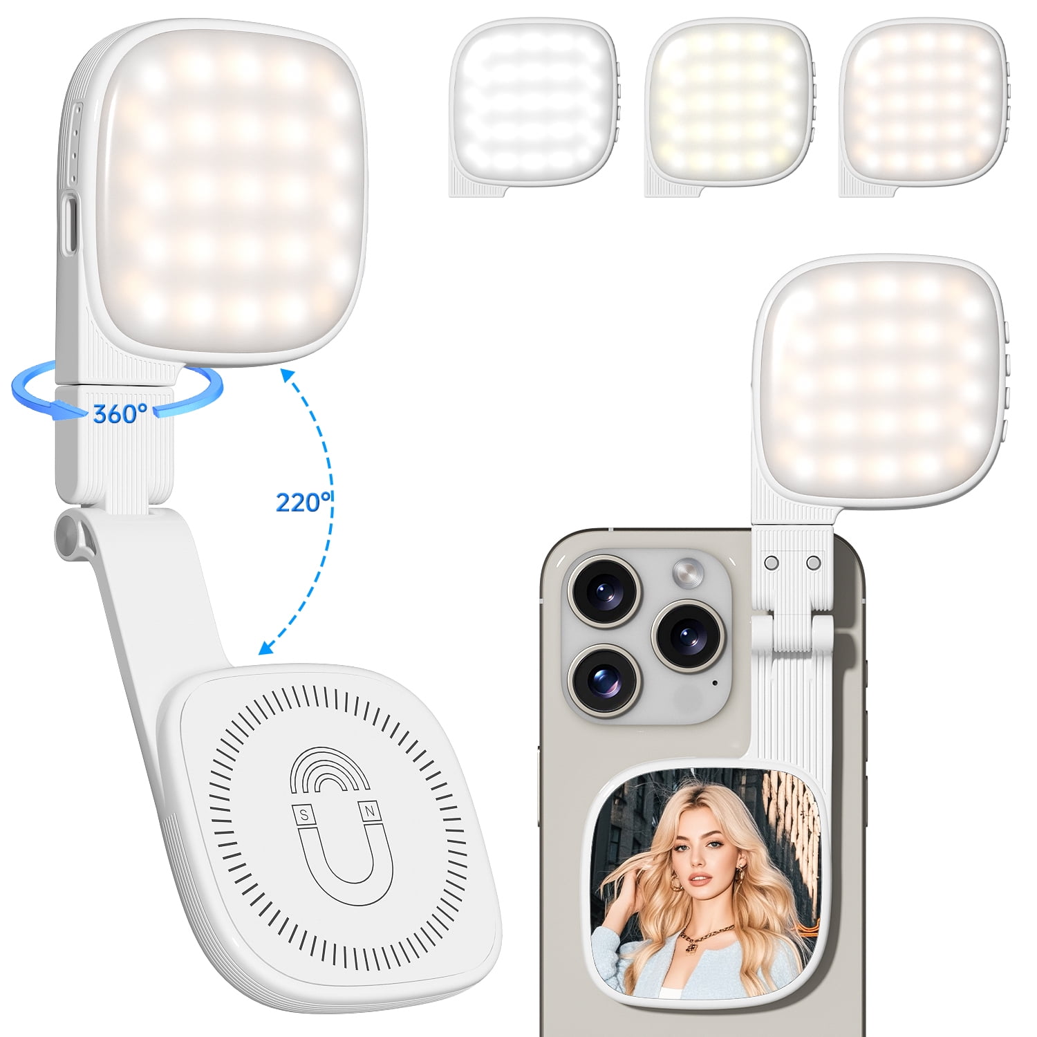 Cshidworld Magnetic Ring Light, Rechargeable 1000mAh, 48 High-Lumen ...