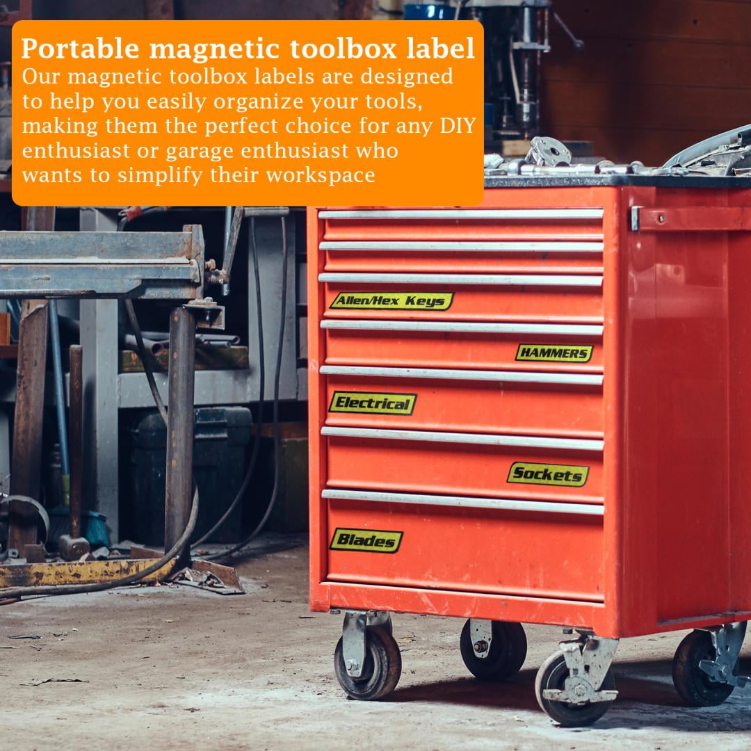 Portable Magnetic Toolbox Labels Set, Reusable Magnetic Tags For Tool ...