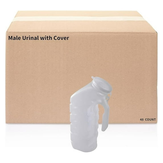 Portable Male Urinal with Lid - 32oz Pee Bottle for Men - Overnight ...