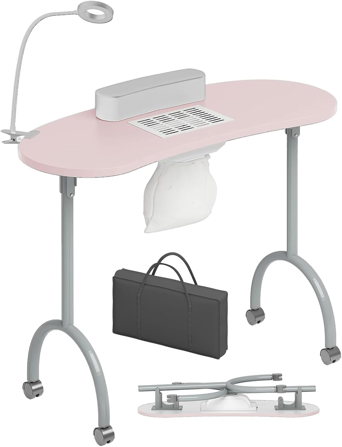 Portable Manicure Nail Table, Foldable Manicure Table with Dust ...