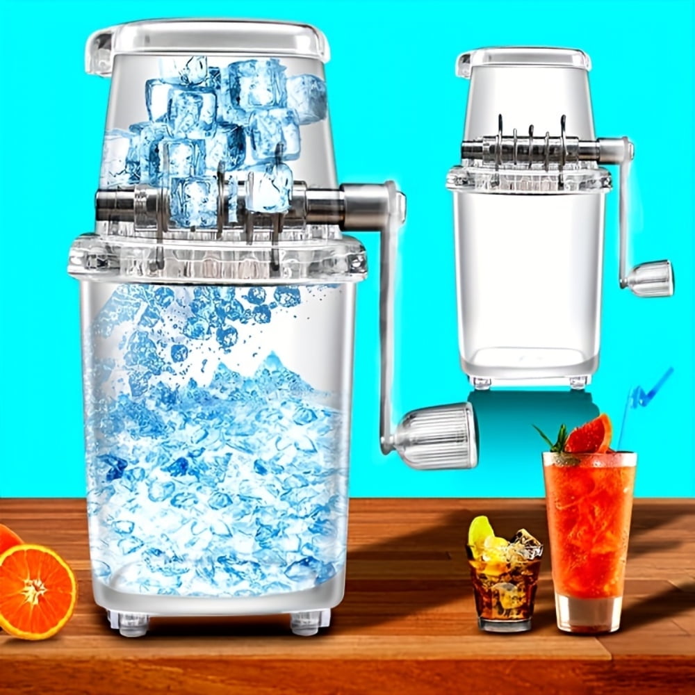 Portable Manual Ice Crusher - Compact Hand-Crank Shaver for Cocktails ...